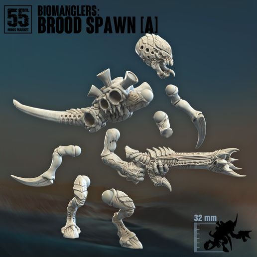 🎲 Biomanglers: Brood Spawn [A] (tyranids, termagants)・ 3D File for 3D ...