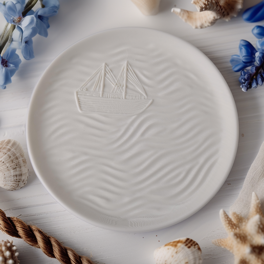 🚢 Sea and Ship Decorative Tray — Nautical Minimalist Decor・Free STL ...
