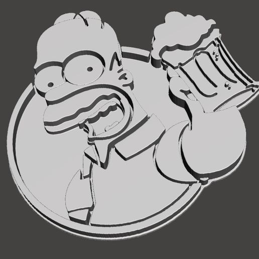 ☕ logo homero・Archivo STL para Impresión 3D・Cults