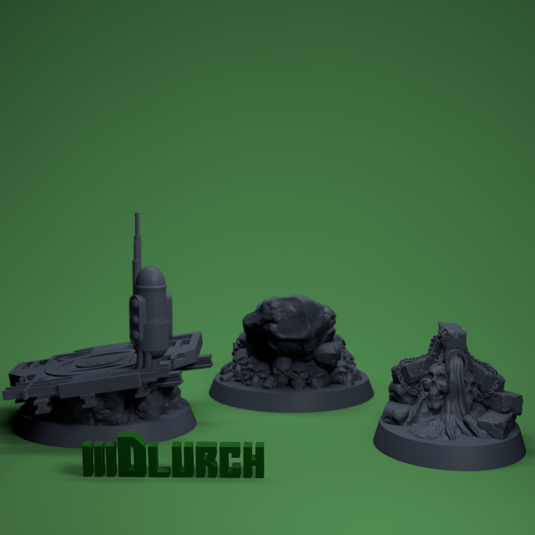 Download Stl File 3x Custom Base For 32mm Figures • 3d Printer Object
