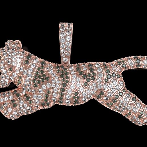 🐅 Iced Out Tiger Diamond Pendant・ STL File for 3D printing・Cults