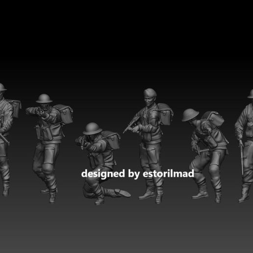 STL file WW2 PACK 6 BRITISH SOLDIER IN CAEN NORMANDY 🫡 ・3D printing ...