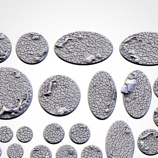 Бесплатный 3D файл Cracked Desert base miniature and rescale 3d print ...