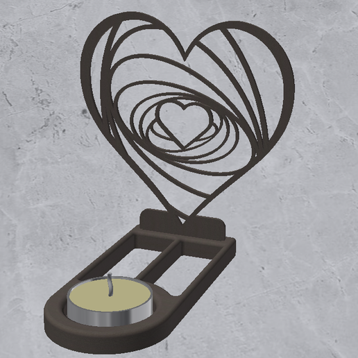 🕯️ CANDLE HOLDER – Heart Model 60・ STL File for 3D printing・Cults