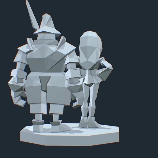 👸 ROYAL ESCORT - Low-Poly Princess & Knight Diorama STL File・ STL File ...
