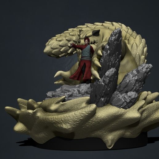 💬 gaara and shukaku 3d print statue 3D print model - naruto shippuden ...