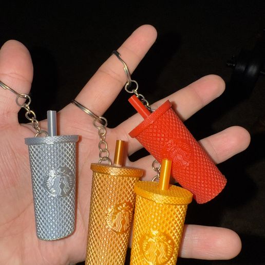 🗝️ KEYCHAIN STARBUCKS CUP KEYCHAIN WITH KEYCHAIN LOGO・ STL File for 3D ...