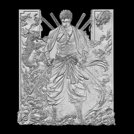 🗡️ Samurai Warrior Relief・ STL File for 3D printing and CNC machining ...
