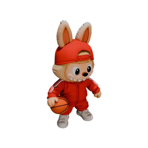 🏀 Labubu Basketball Figure in Tracksuit – STL and Textured GLB File for ...