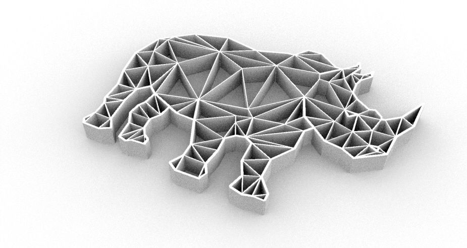 OBJ file rhinoceros GEOMETRIC・3D print object to download・Cults