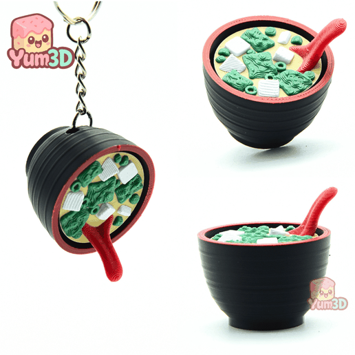 👌 Yum3D Miso Soup Fidget Clicker Keychain - Cute Backpack Keychain・ 3D ...