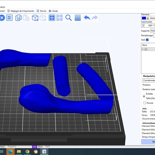 3D printing Human femur • made with q1 pro・Cults