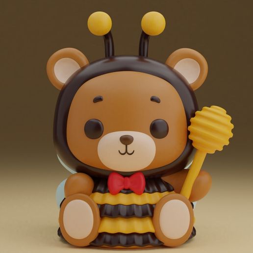 🐝 Bee bear・ STL File for 3D printing・Cults