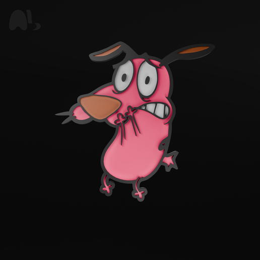 🐕 Courage the Cowardly Dog - Pin Imantado・ STL File for 3D printing・Cults