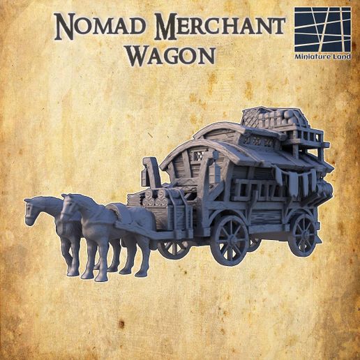 🎲 Nomad Merchant Wagon 28 mm Tabletop Terrain・ STL File for 3D printing ...