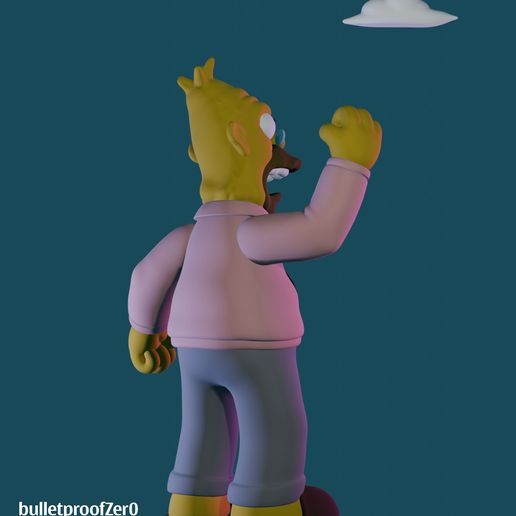 Archivo STL Abuelo Simpson- El viejo le grita a la nube 👾 ・Diseño de ...