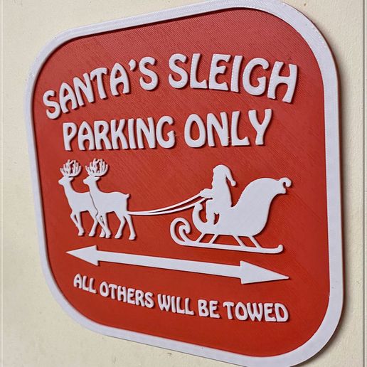 STL file Santa Parking Sign 🎅 ・3D printing template to download・Cults