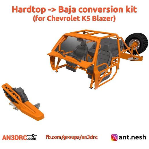 🚁 K5 Blazer Hardtop to Baja conversion kit・ 3D File for 3D printing・Cults