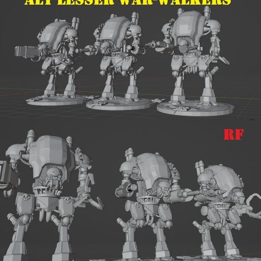 🎲 mixed lesser war-walker set・ OBJ File for 3D printing・Cults