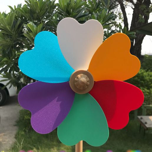 Free STL file Heart windmill 💜 (3MF)・3D print design to download・Cults