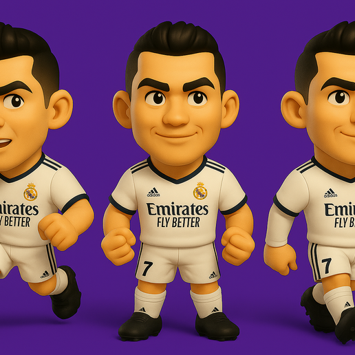 Chibi Cristiano Ronaldo CR7 ⚽ 3D Print Pack (3 Poses) - Real Madrid ...