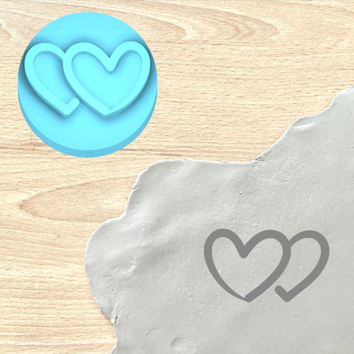 🥰 Stamp - Hearts・ STL File for 3D printing・Cults
