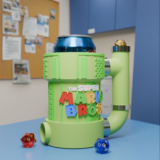 🎲 Mario Bros Dice Mug・ 3MF File for 3D printing・Cults