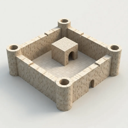 Simple Fortress Model 🏰🧱・ 3MF File for 3D printing・Cults
