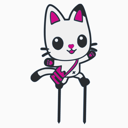 🐾 Gabby's dollhouse Pandy Paws cake topper・ STL File for 3D printing・Cults