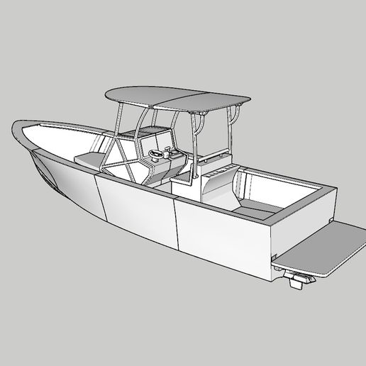 🎣 RC Custom Center Console Fishing Boat・ STL File for 3D printing・Cults
