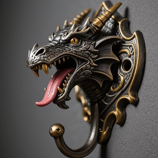🐉 Dragon Fang – Fantasy Wall Hook・ STL File for 3D printing・Cults