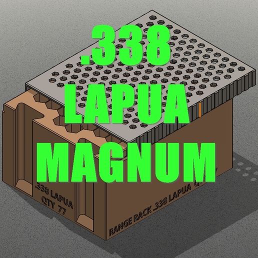 STL file .338 Lapua Magnum Range Rack - Ammo Organizer for 50Cal NATO Can 🥫 ・3D printable model ...