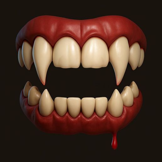 🧛 Vampire Fangs Dental Model with Articulator – Halloween Display・Free ...