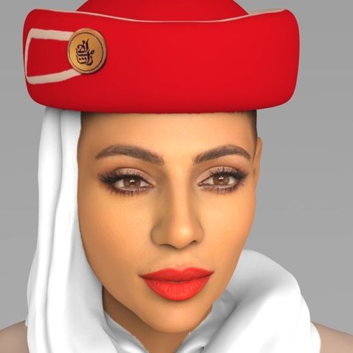 🎨 Emirates Airline stewardess ready for full color 3D printing・ 3D File ...