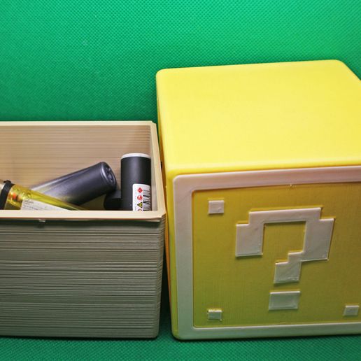 STL file Super Mario Secret Box Brick Question Mark Print in Place 📦 ...