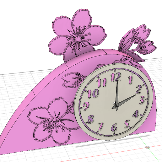 🕰️ Sakura Clock・ STL File for 3D printing・Cults