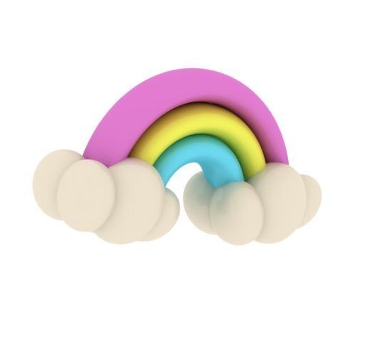 🌈 Cute Pastel Rainbow with Clouds – 3D Printable Decorative Model・ STL ...