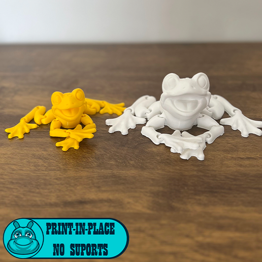 🐸 Flexi Print in Place Cute Frog Artculated・ STL File for 3D printing・Cults