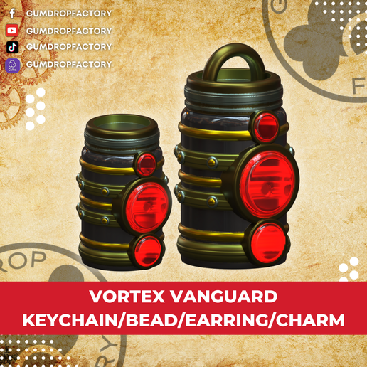 STL file Vortex Vanguard Keychain/bead/accessory 💎 ・3D printable model ...