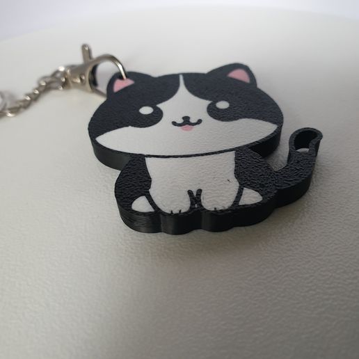 🐱 Cute 3D Printed Cat Keychain・Archivo 3MF para Impresión 3D・Cults