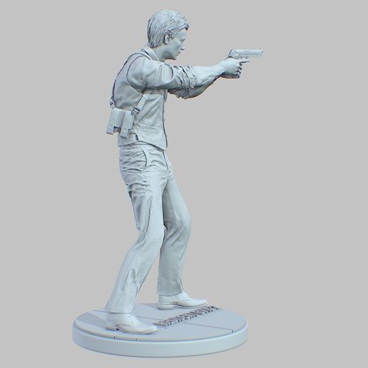 👾 Leon S. Kennedy Noir - RE2 Remake Aiming Pose 3D Printable Statue ...