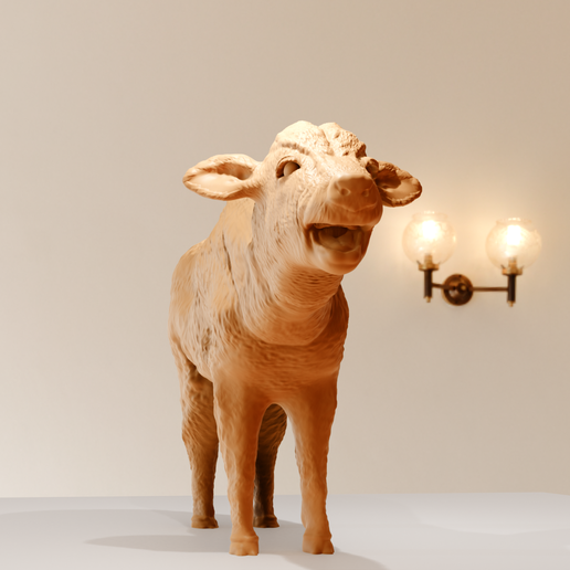 STL file cow calf mouth open stl 🐄 ・3D printing model to download・Cults