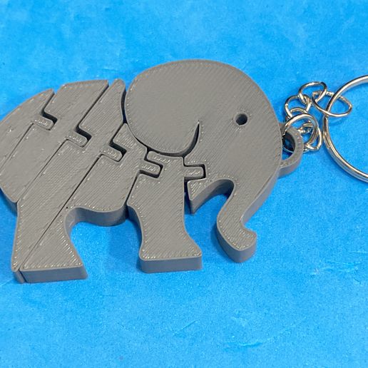 STL file Articulated elephant keychain / Llalalavero elefante ...