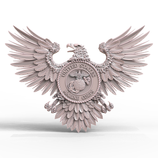 3D file 3D Model STL File for CNC Router Laser & 3D Printer USMC 15 📁 ...