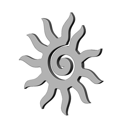 STL file Sunburst scroll swirl rays onlay relief molding 3D print model ...