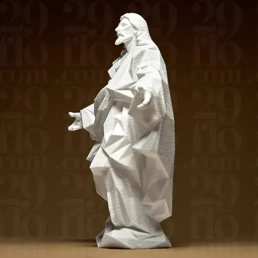 ️ Geometric Jesus Statue・ STL File for 3D printing・Cults