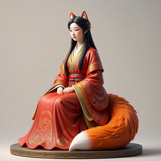 🦊 2154 Fox Spirit Woman in Pu Song Ling Style, magic, creature, fantasy ...