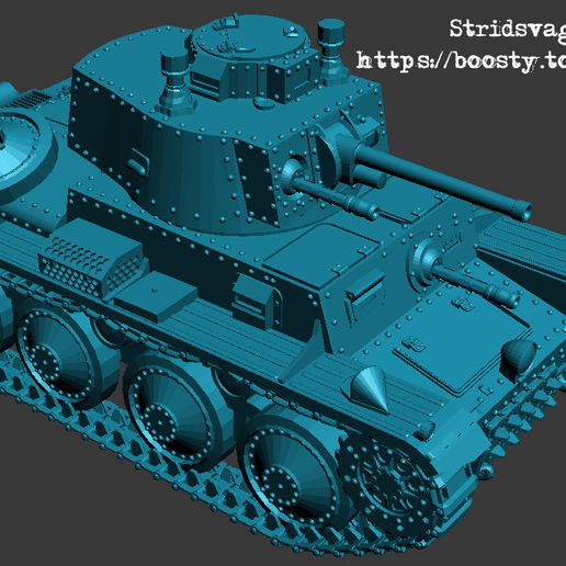 3D file Stridsvagn m/41 (Strv m/41) 1:100 🇸🇪 ・3D print object to ...