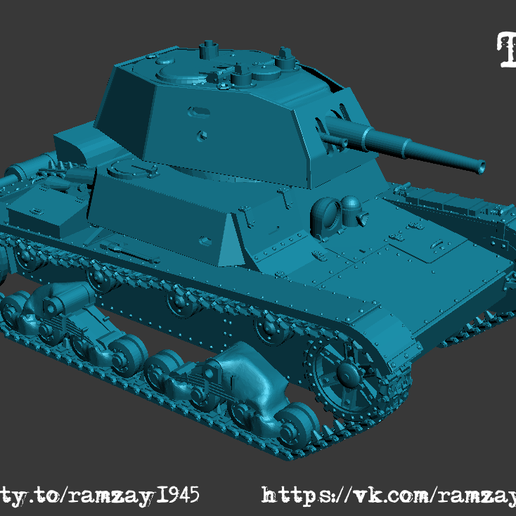 STL file T-26E Soviet light tank 1:100 🪖 ・3D print design to download・Cults