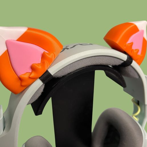 🦊 Fox ears headphones decor, headset attachment・ STL File for 3D ...